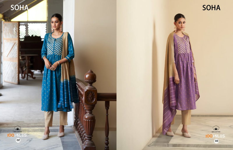 Soha By 100 Miles 01 To 04 Readymade Salwar Suits Catalog - The Ethnic ...