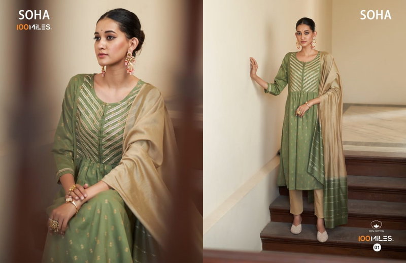 Soha By 100 Miles 01 To 04 Readymade Salwar Suits Catalog - The Ethnic ...