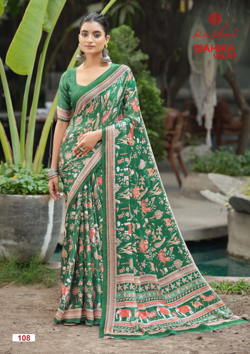 Mahika Vol 1 By Kashvi Chiffon Printed Daily Wear Saree Wholesalers In ...