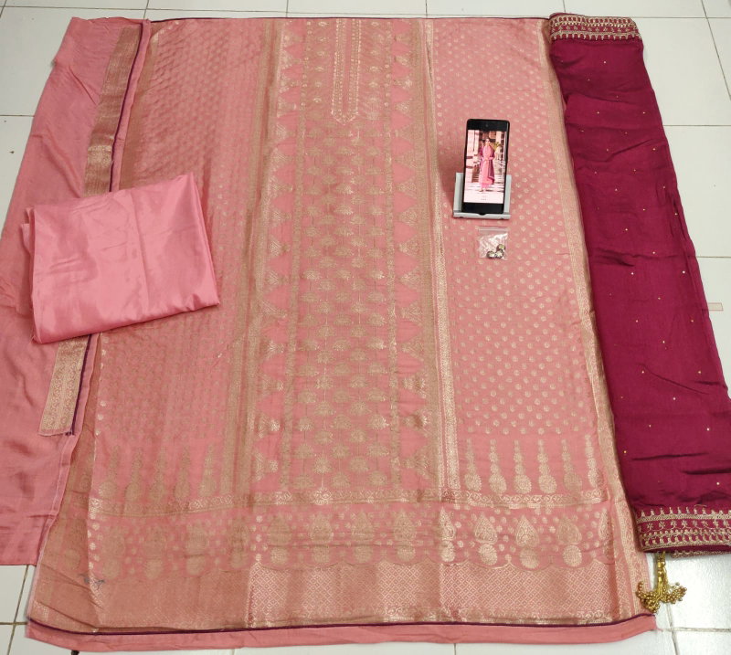 AMIRAH KHWAHISH Dola Jecard Silk With button Heavy Designer salwar suit ...