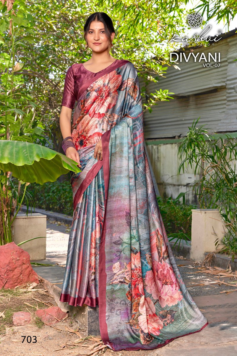 Divyani Vol 7 By Kashvi Stain Printed Best Saree Wholesale Shop In ...