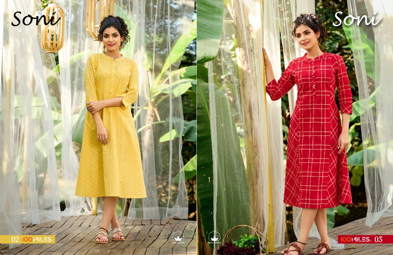 Soni By 100 Miles Cotton Printed Kurti Wholesale Price In Surat - The ...