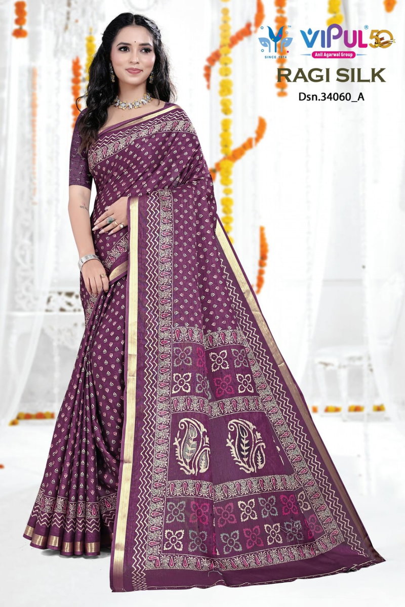 Ragi Silk 34060 By Vipul Fancy Daily Wear Saree Wholesale Shop In India ...