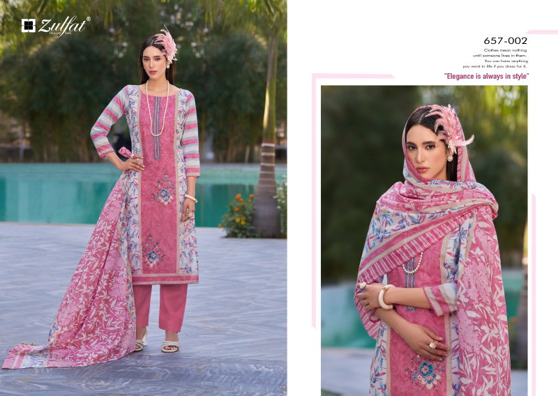 Venisha By Zulfat Cotton Printed Wholesale Dress Material In India ...