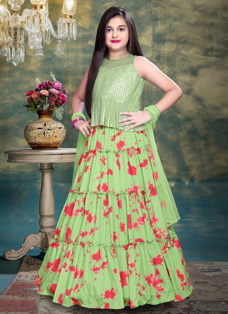 Green Colour JANIYA New Exclusive Festive Wear Poly Rayon Fancy Lehenga ...