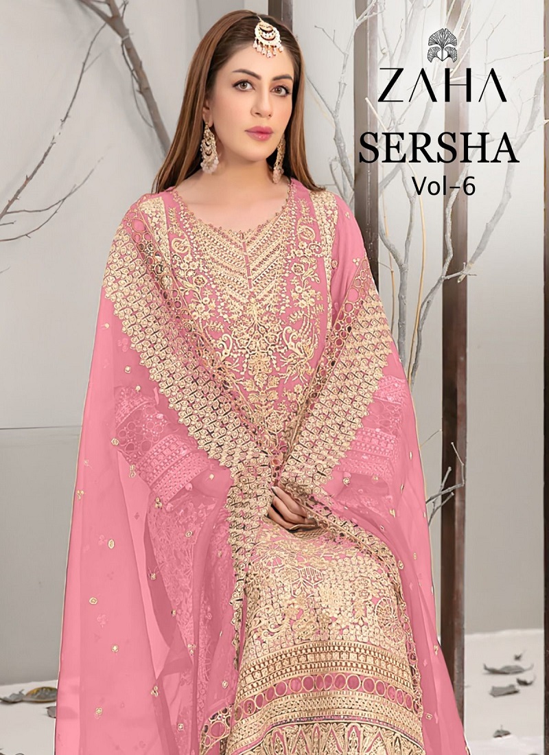 Sersha Vol 6 By Zaha 10288 A To D Georgette Pakistani Suits Wholesalers ...